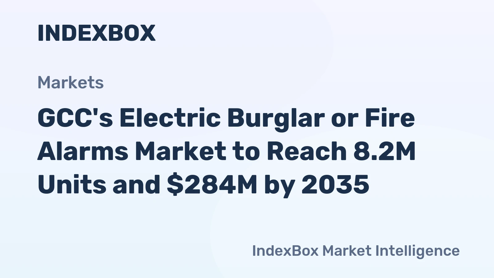 GCC's Electric Burglar or Fire Alarms Market to Reach 8.2M Units and $284M by 2035