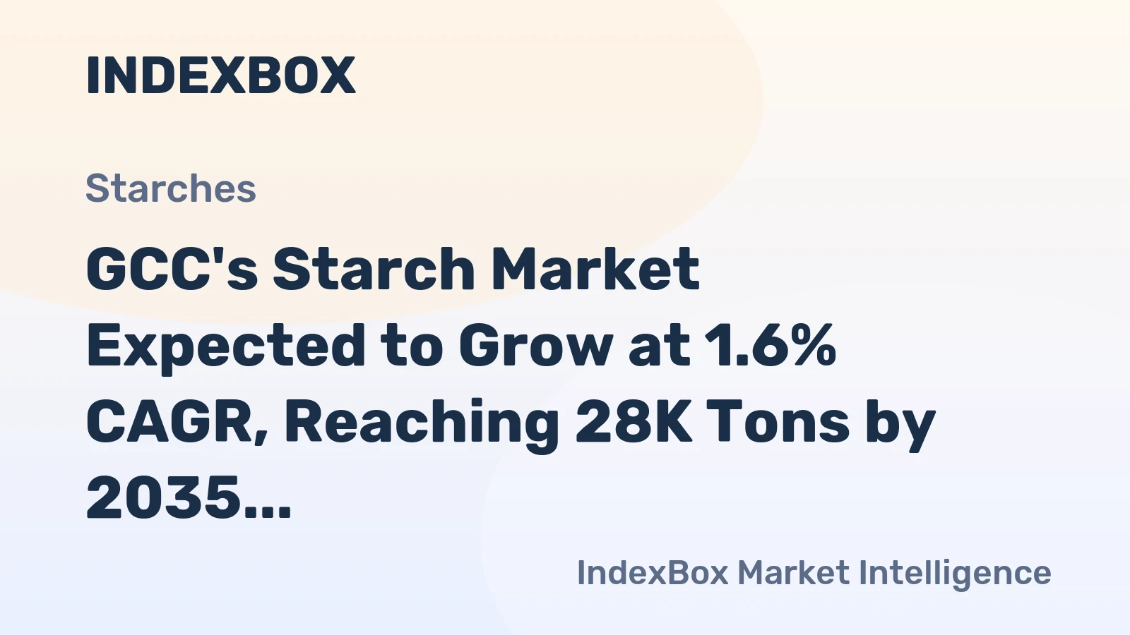 GCC's Starch Market Expected to Grow at 1.6% CAGR, Reaching 28K Tons by 2035