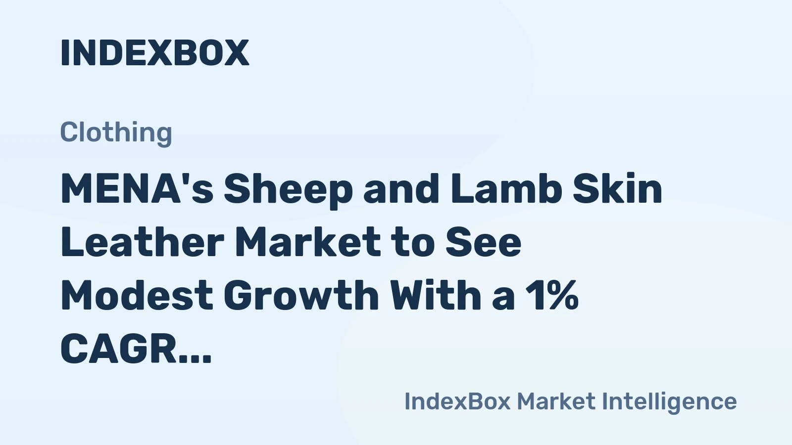 MENA's Sheep and Lamb Skin Leather Market to See Modest Growth With a 1% CAGR in Value