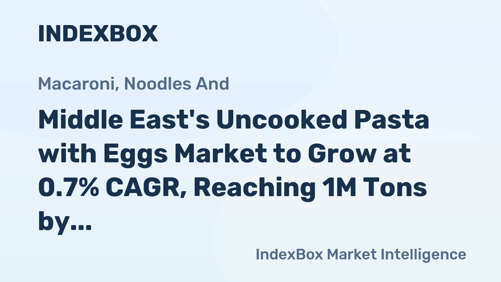 Middle East's Uncooked Pasta with Eggs Market to Grow at 0.7% CAGR, Reaching 1M Tons by 2035
