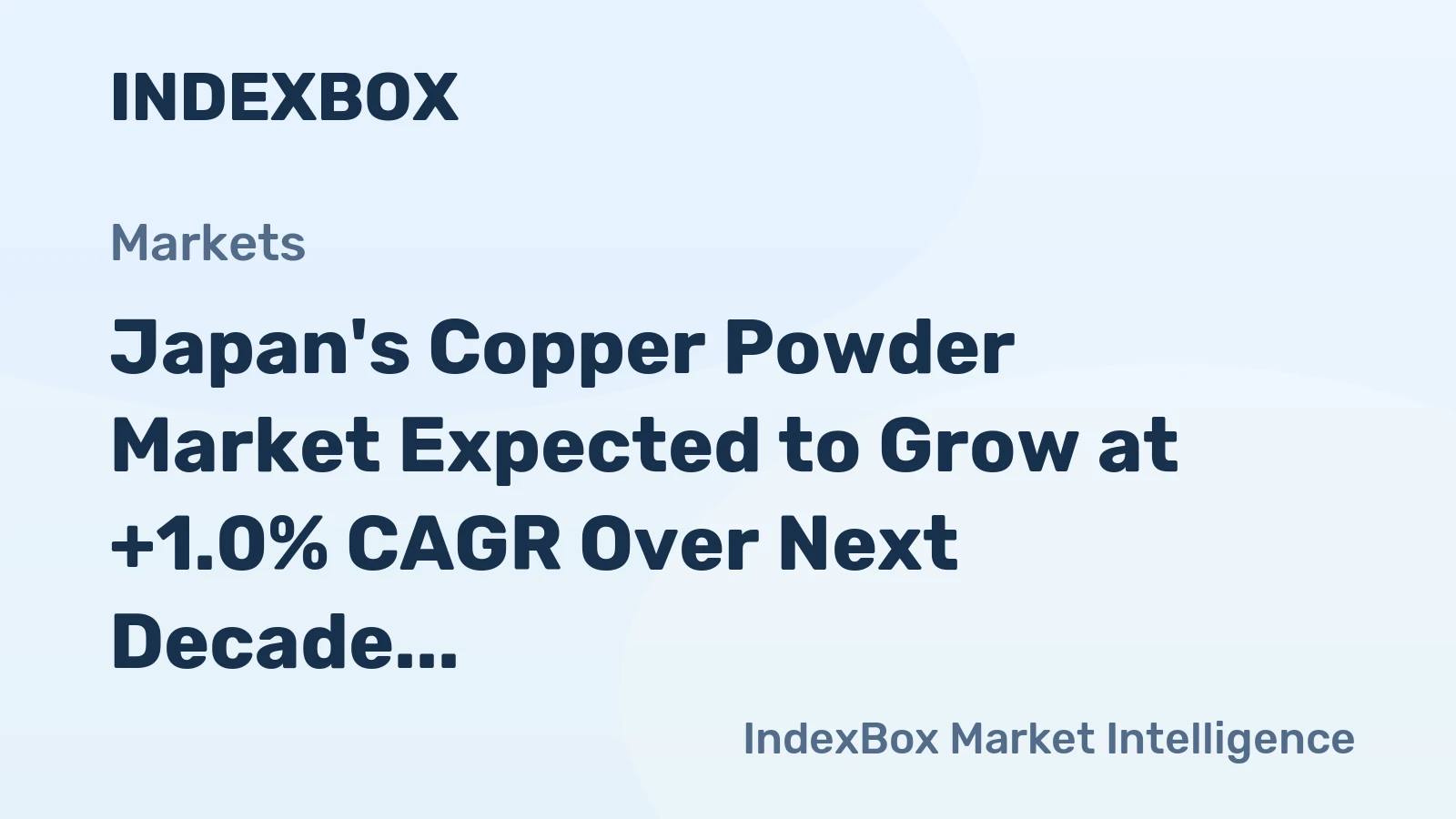 Japan's Copper Powder Market Expected to Grow at +1.0% CAGR Over Next Decade
