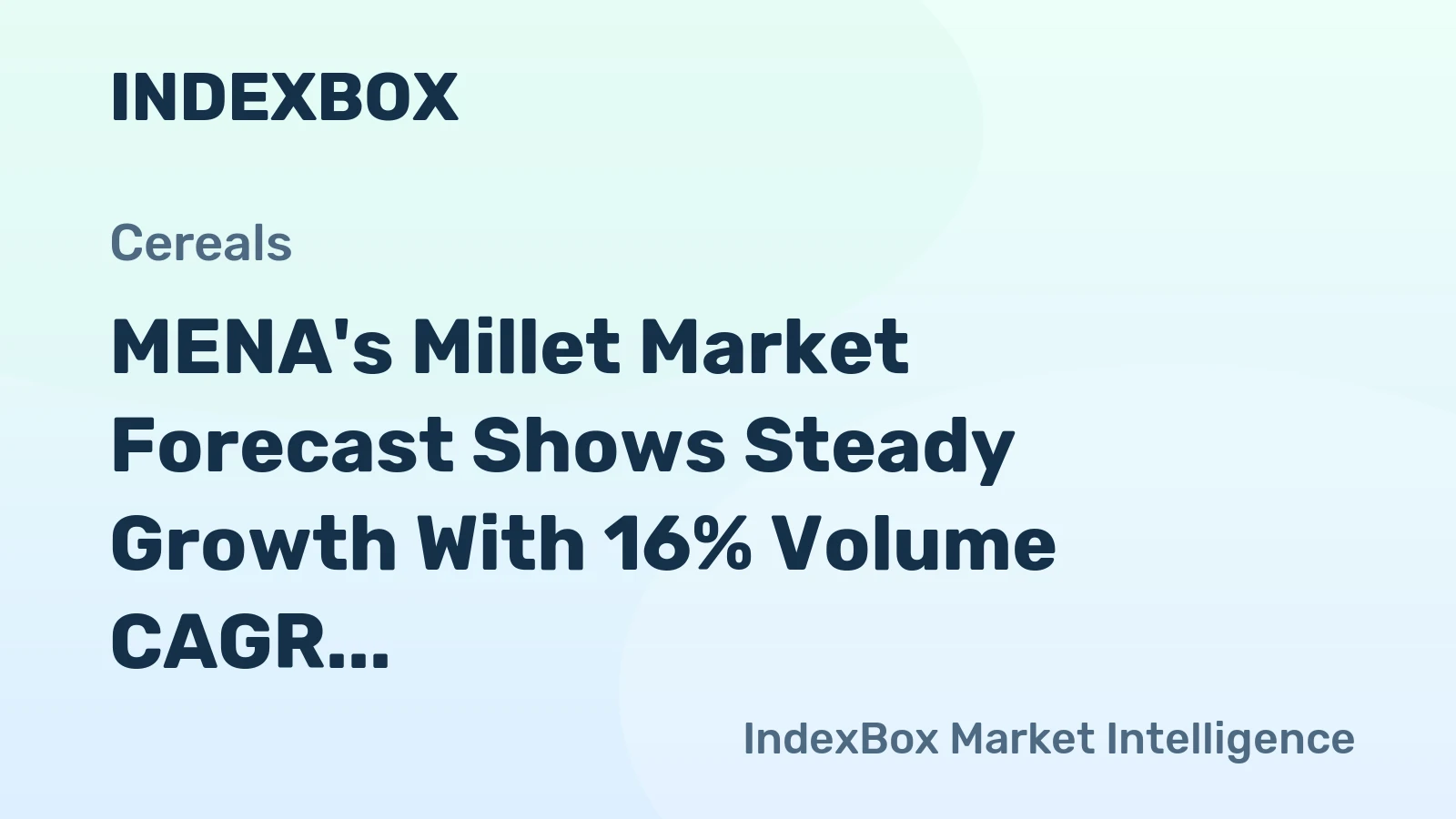 MENA's Millet Market Forecast Shows Steady Growth With 16% Volume CAGR Through 2035