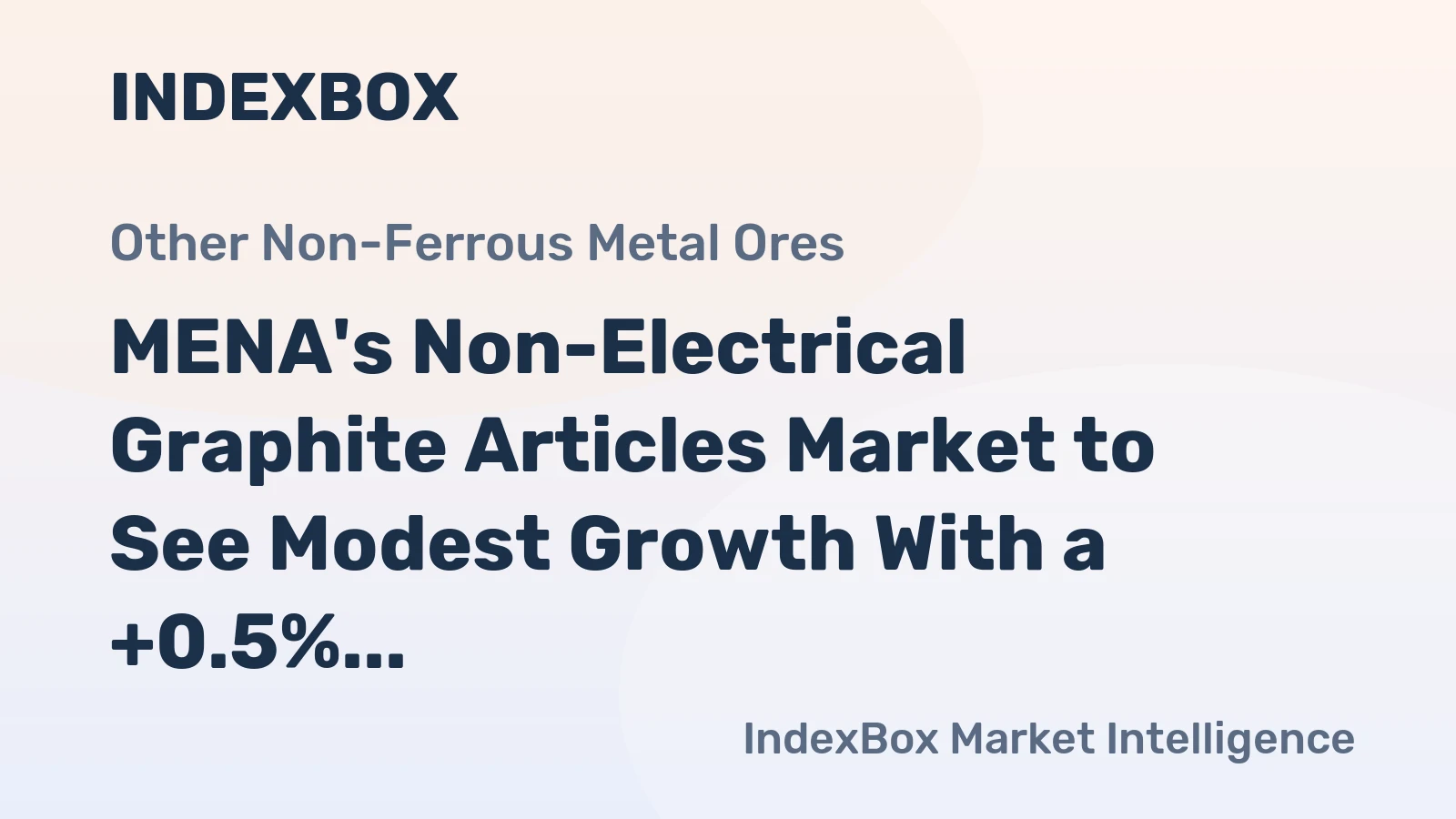 MENA's Non-Electrical Graphite Articles Market to See Modest Growth With a +0.5% Volume CAGR Through 2035