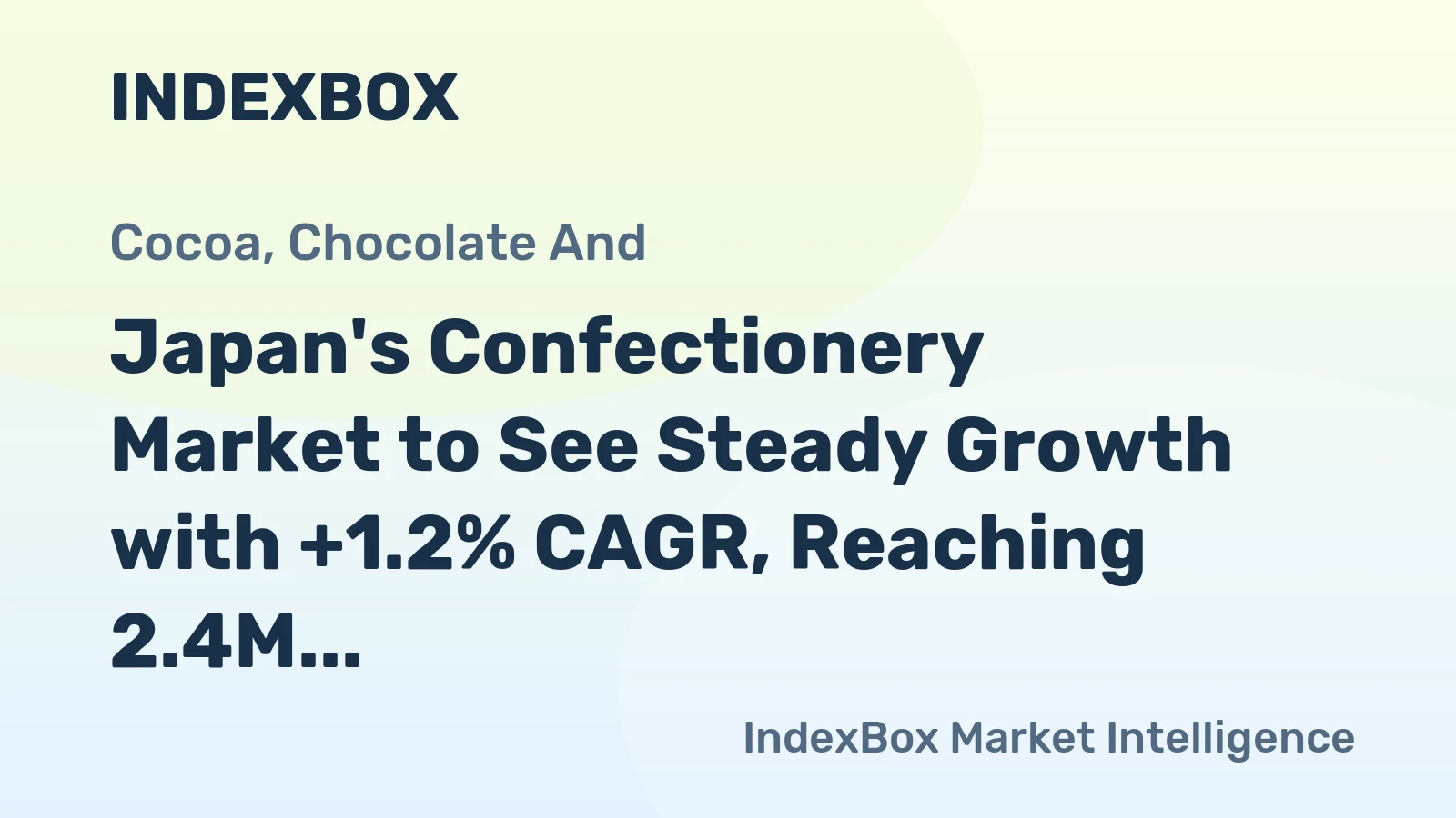 Japan's Confectionery Market to See Steady Growth with +1.2% CAGR, Reaching 2.4M Tons by 2035