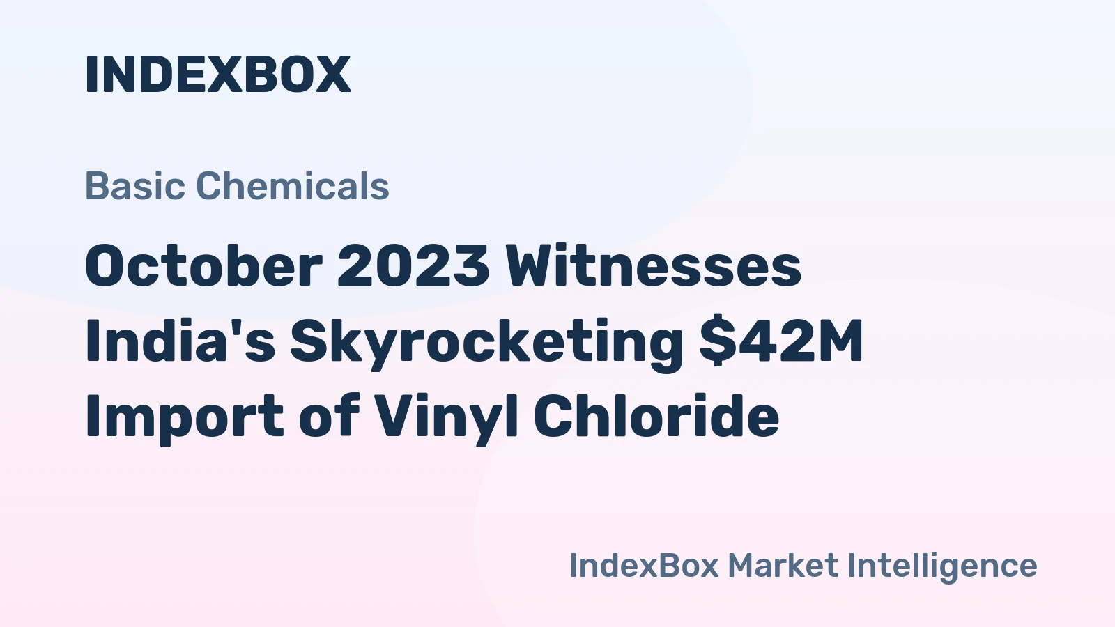 October 2023 Witnesses India's Skyrocketing $42M Import of Vinyl Chloride