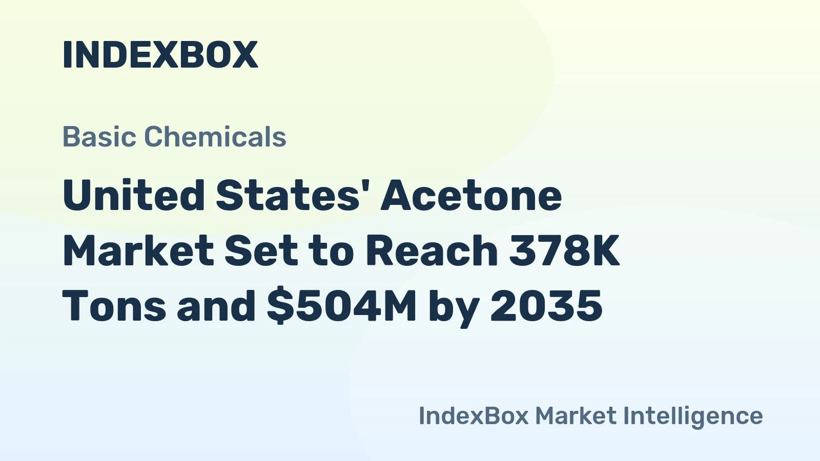 United States' Acetone Market Set to Reach 378K Tons and $504M by 2035