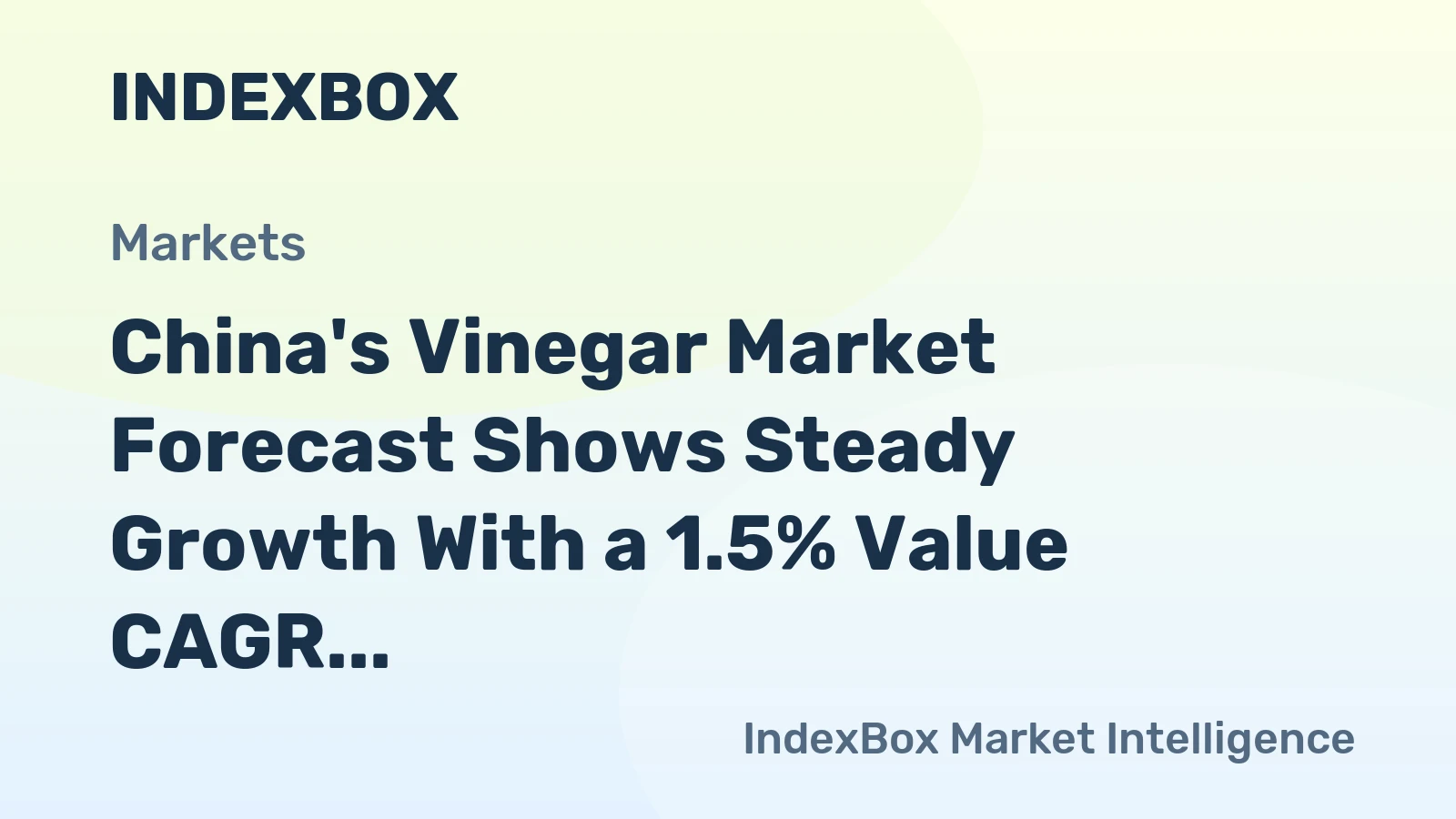 China's Vinegar Market Forecast Shows Steady Growth With a 1.5% Value CAGR Through 2035