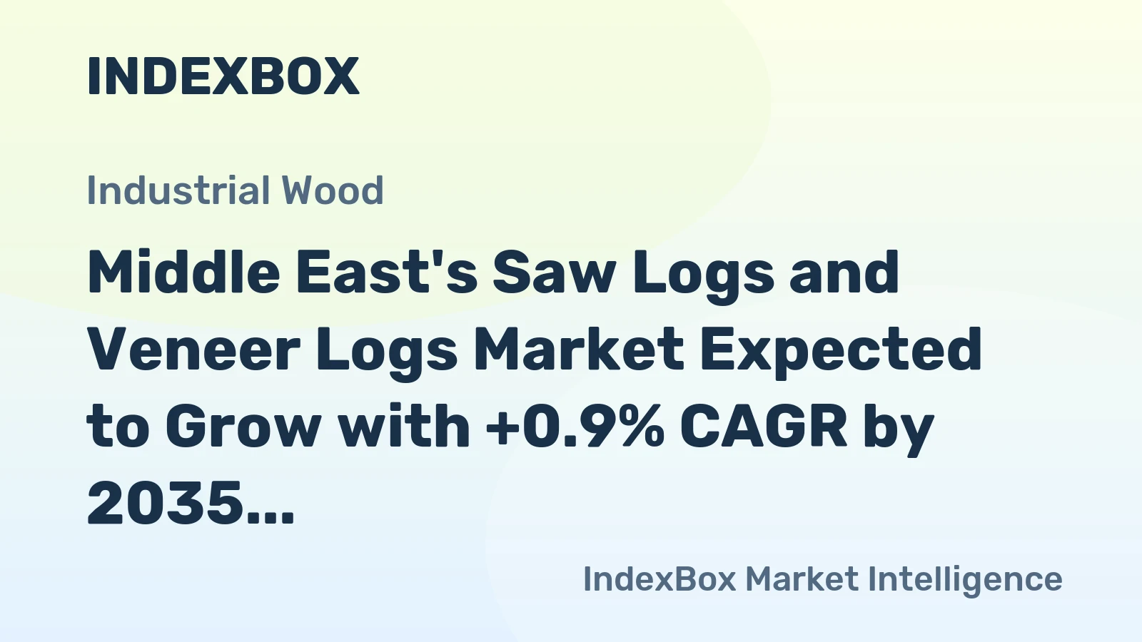 Middle East's Saw Logs and Veneer Logs Market Expected to Grow with +0.9% CAGR by 2035