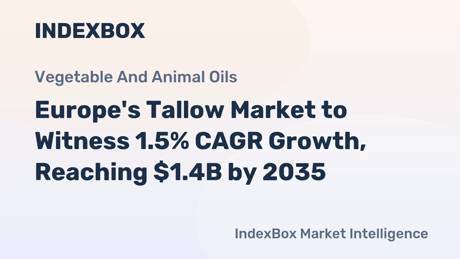 Europe's Tallow Market to Witness 1.5% CAGR Growth, Reaching $1.4B by 2035