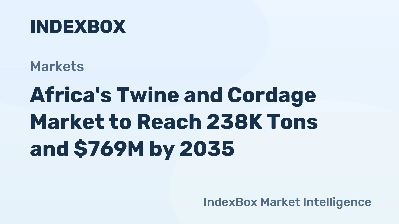 Africa's Twine and Cordage Market to Reach 238K Tons and $769M by 2035