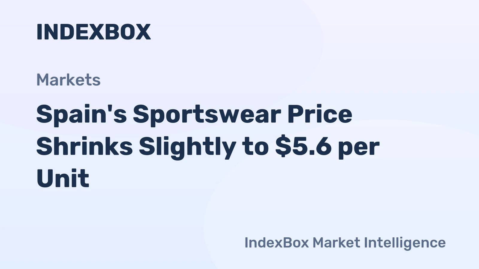 Spain's Sportswear Price Shrinks Slightly to $5.6 per Unit