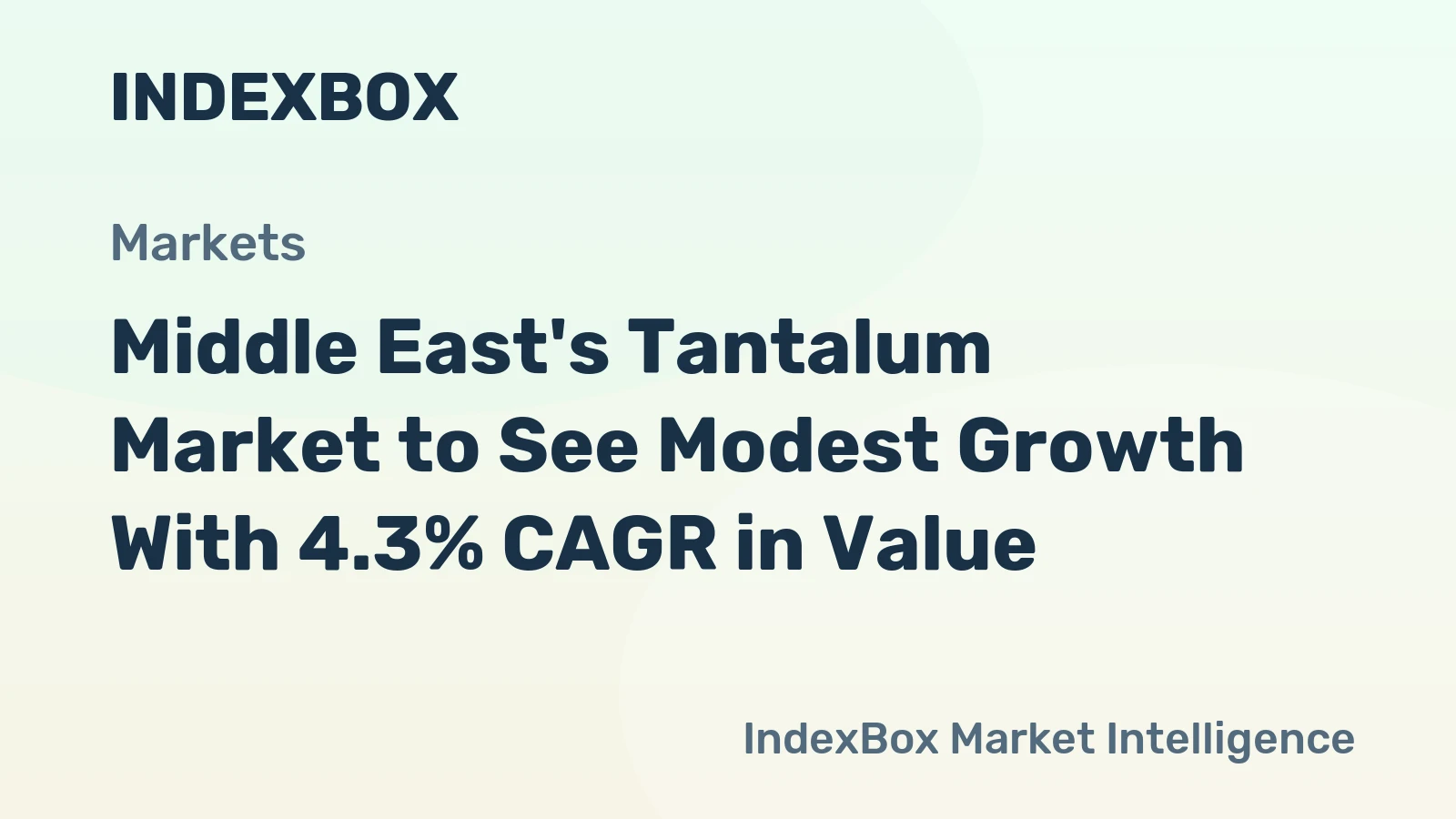 Middle East's Tantalum Market to See Modest Growth With 4.3% CAGR in Value