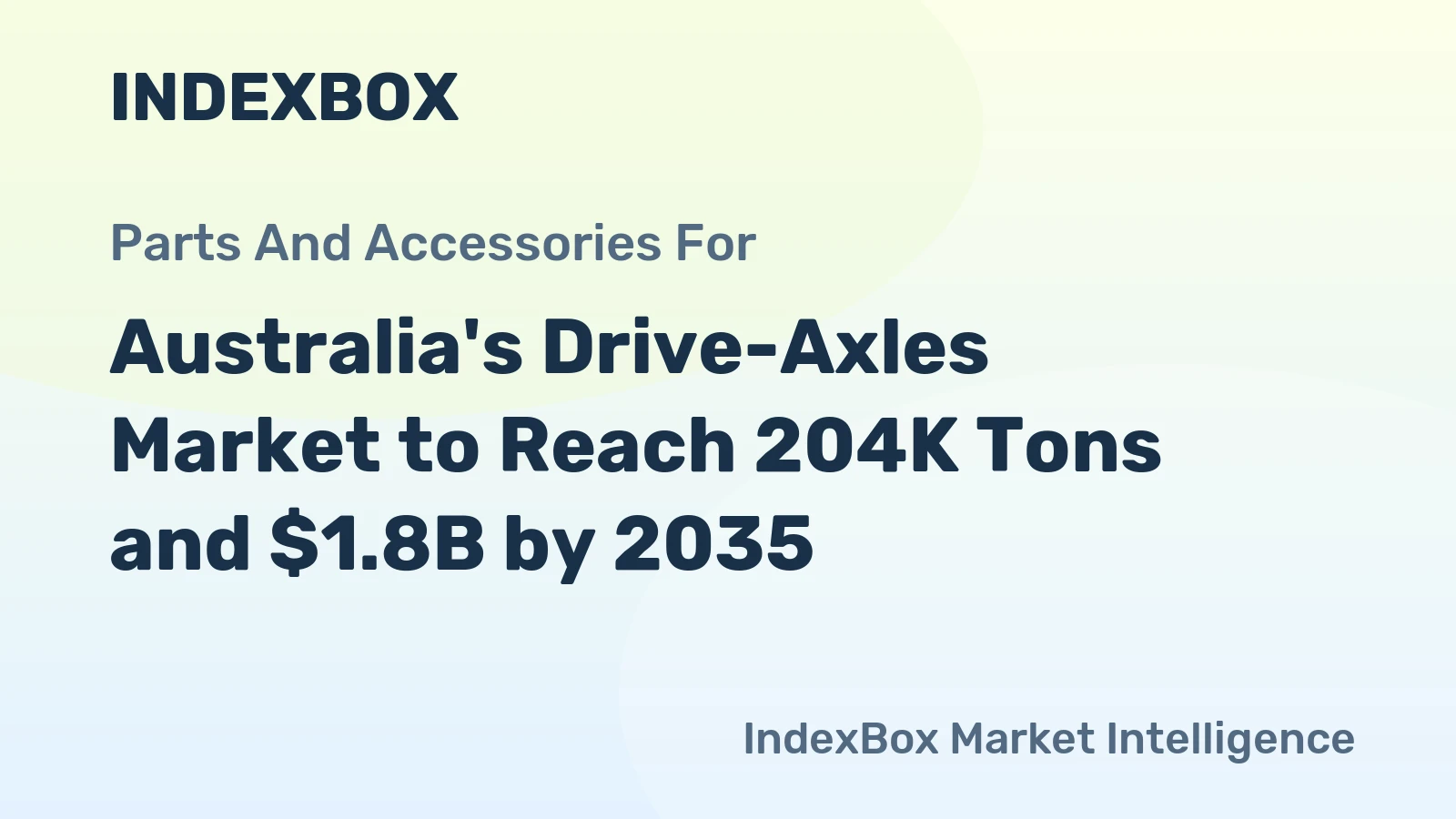 Australia's Drive-Axles Market to Reach 204K Tons and $1.8B by 2035