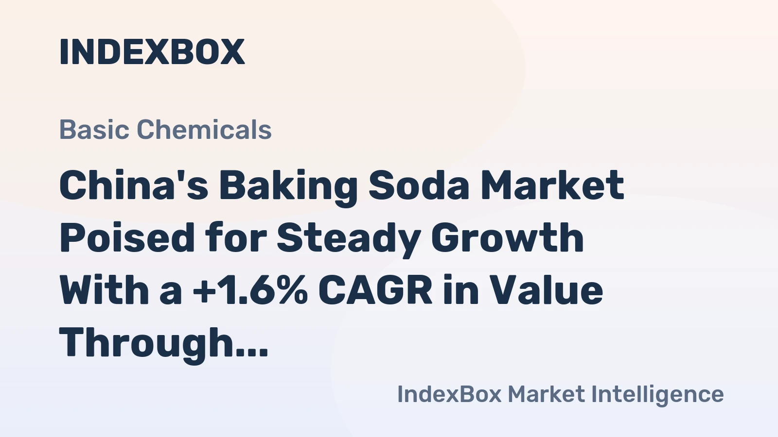 China's Baking Soda Market Poised for Steady Growth With a +1.6% CAGR in Value Through 2035