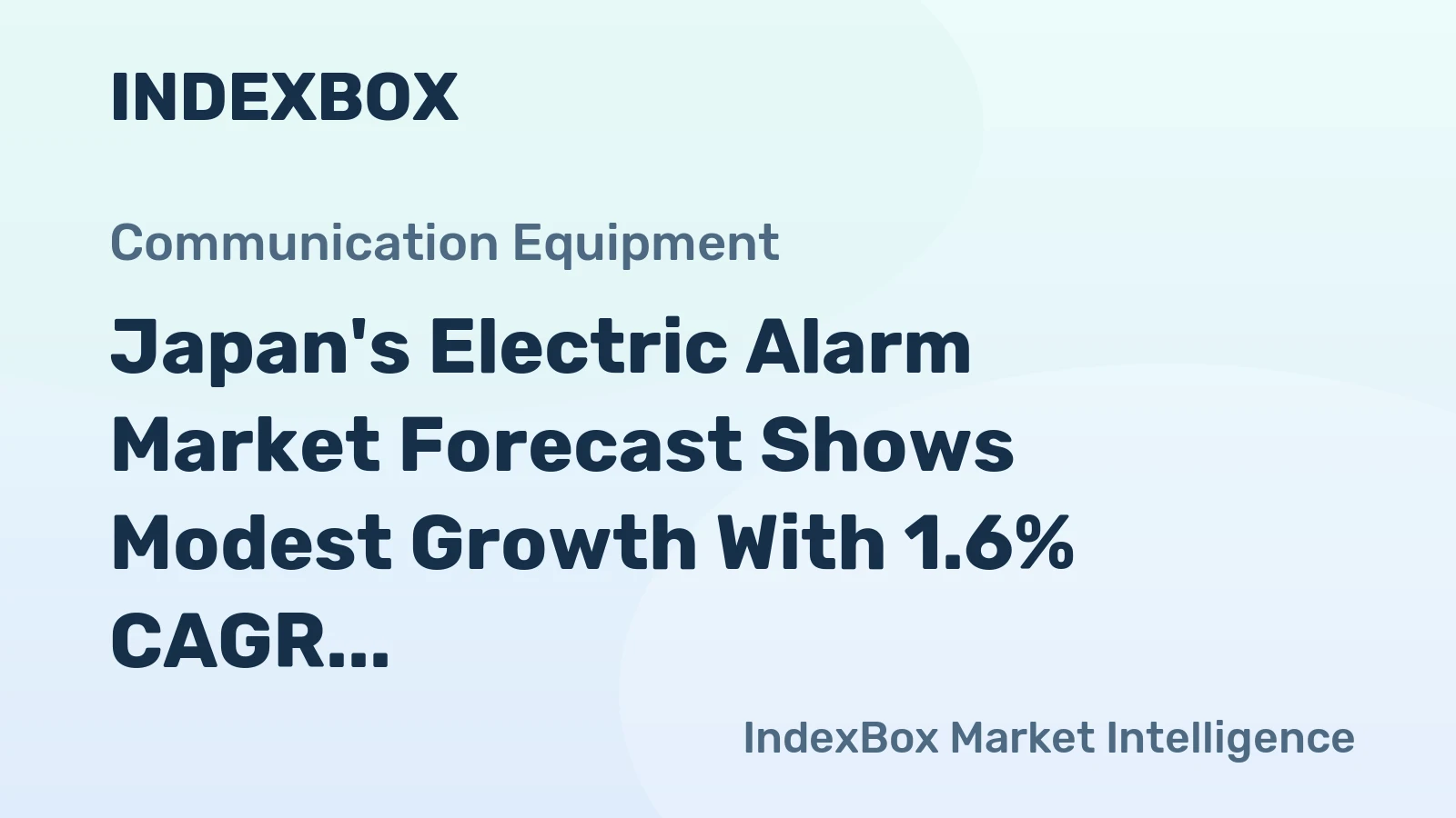 Japan's Electric Alarm Market Forecast Shows Modest Growth With 1.6% CAGR in Value Through 2035