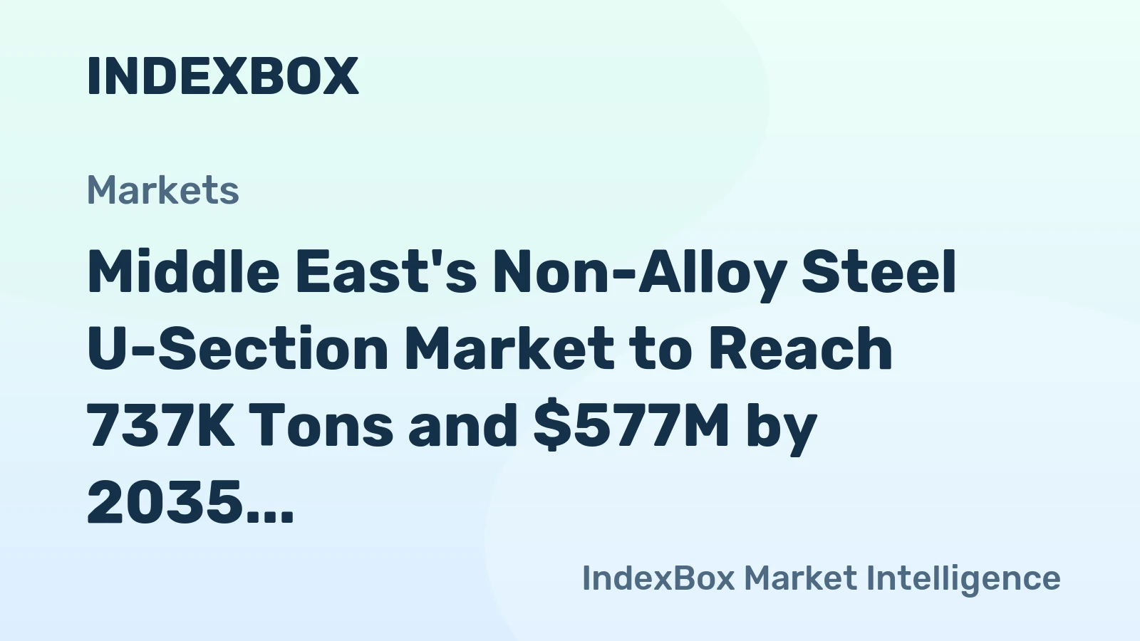 Middle East's Non-Alloy Steel U-Section Market to Reach 737K Tons and $577M by 2035