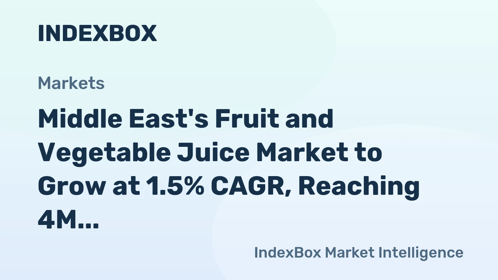 Middle East's Fruit and Vegetable Juice Market to Grow at 1.5% CAGR, Reaching 4M Tons by 2035