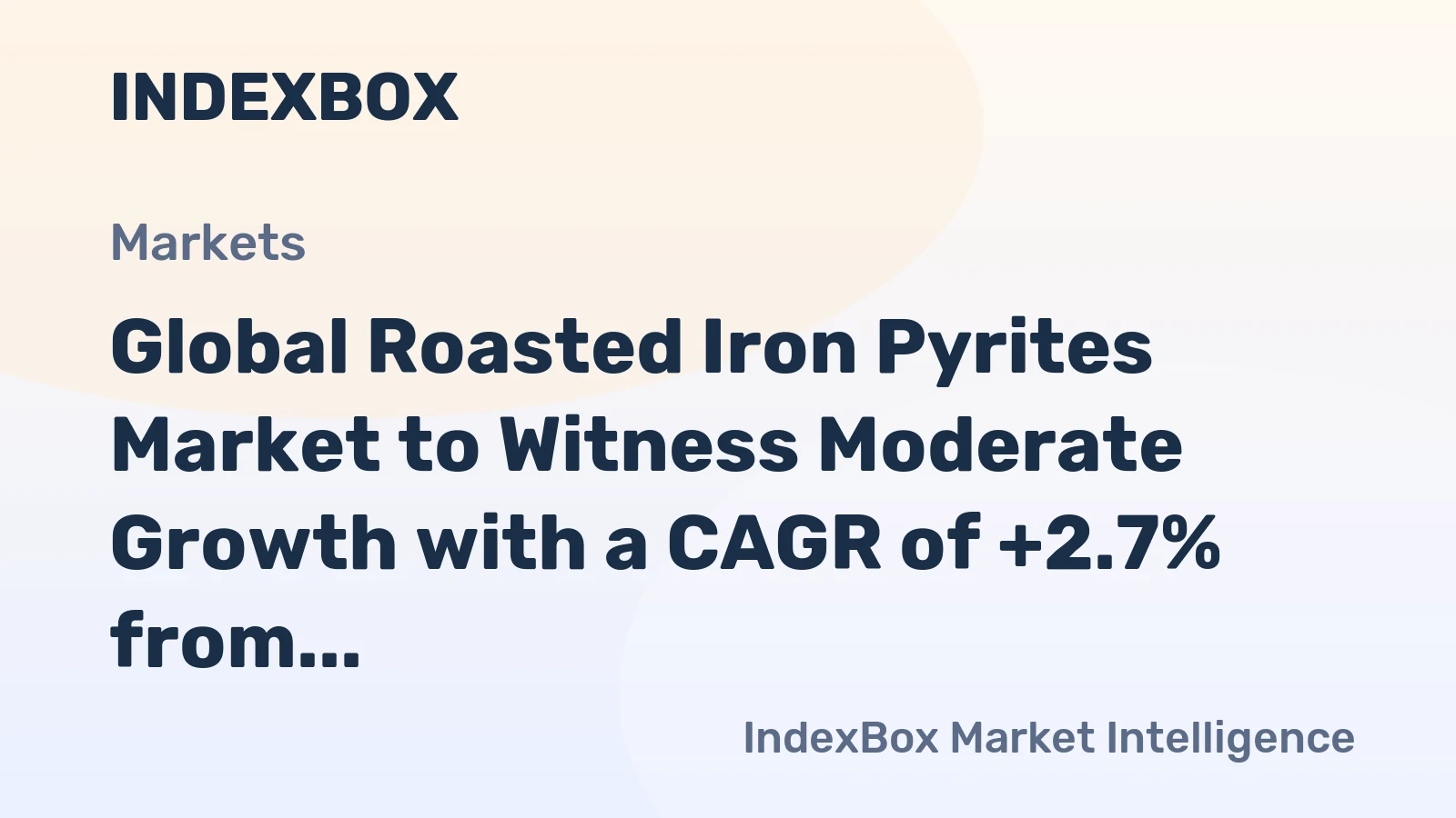 Global Roasted Iron Pyrites Market to Witness Moderate Growth with a CAGR of +2.7% from 2024 to 2035