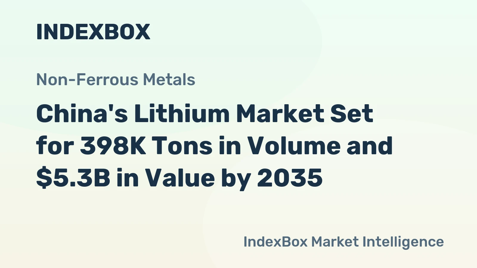 China's Lithium Market Set for 398K Tons in Volume and $5.3B in Value by 2035