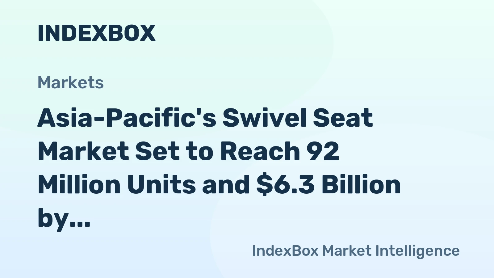 Asia-Pacific's Swivel Seat Market Set to Reach 92 Million Units and $6.3 Billion by 2035