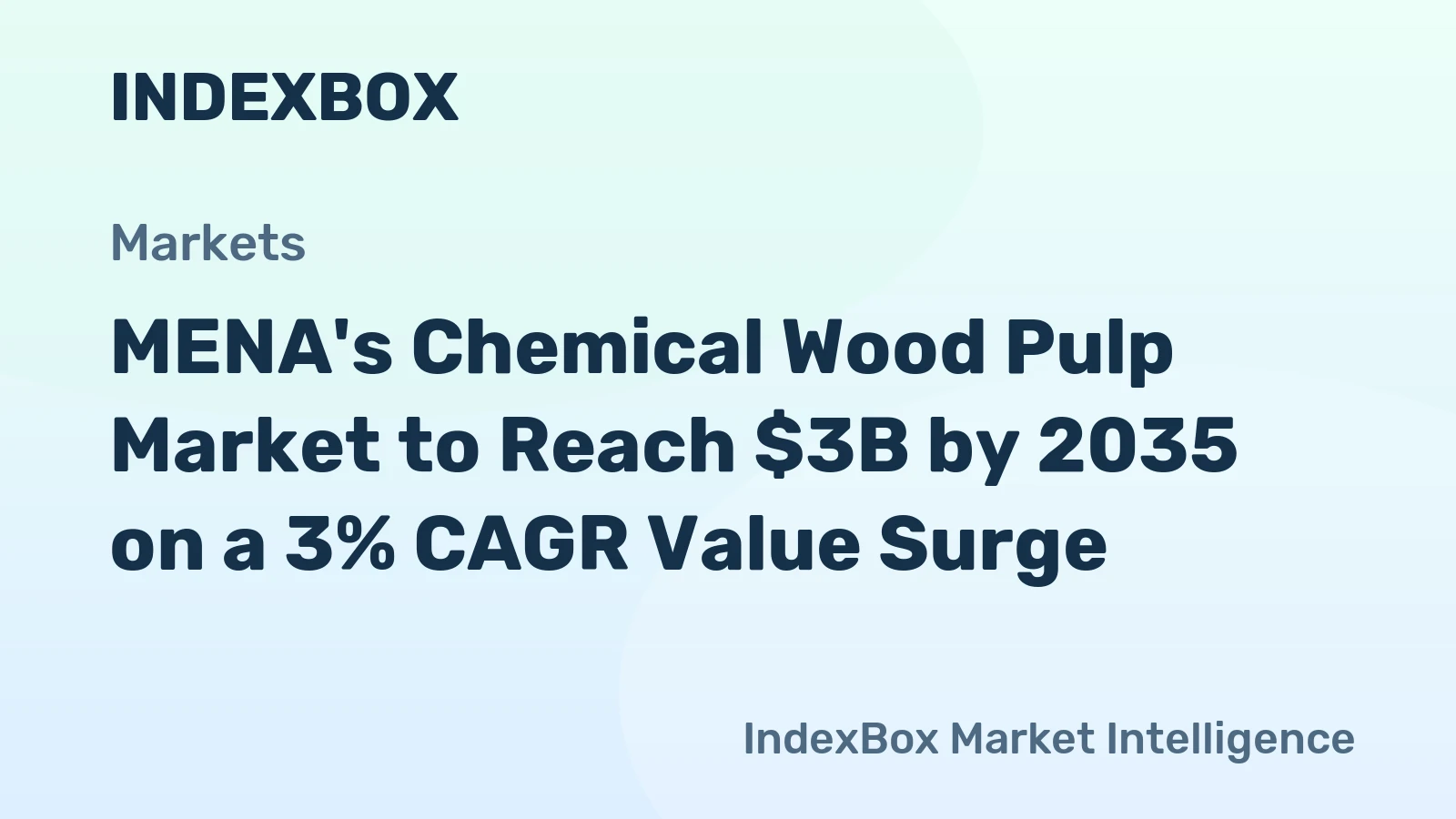 MENA's Chemical Wood Pulp Market to Reach $3B by 2035 on a 3% CAGR Value Surge