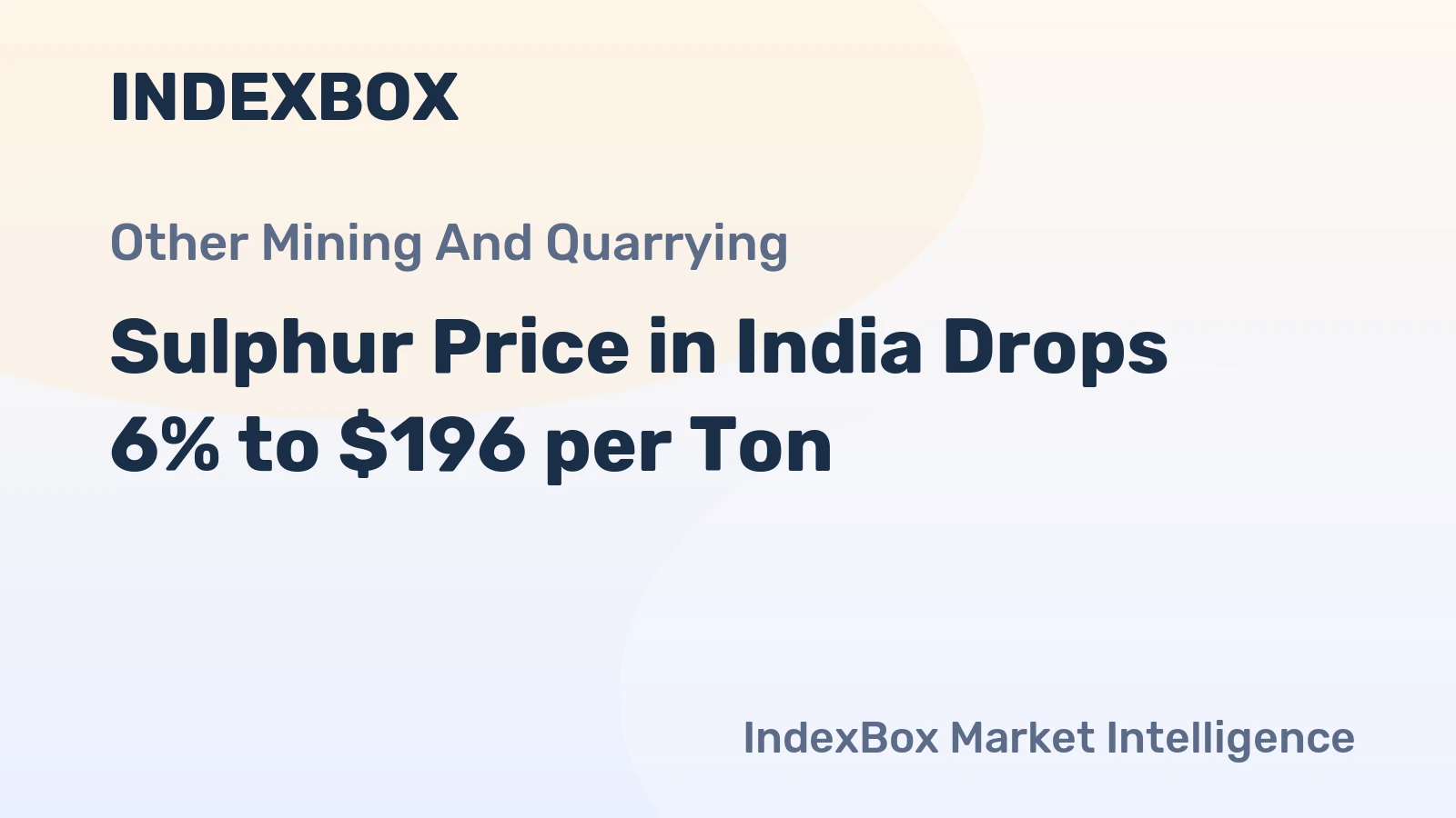 Sulphur Price in India Drops 6% to $196 per Ton