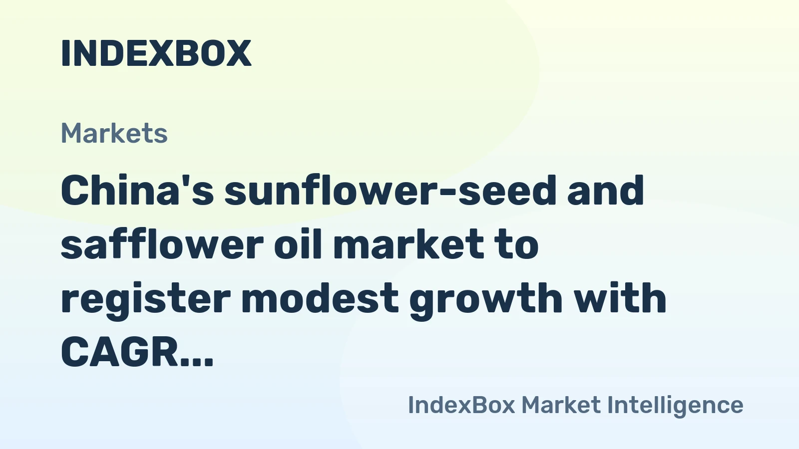 China's sunflower-seed and safflower oil market to register modest growth with CAGR of +1.7% by 2035