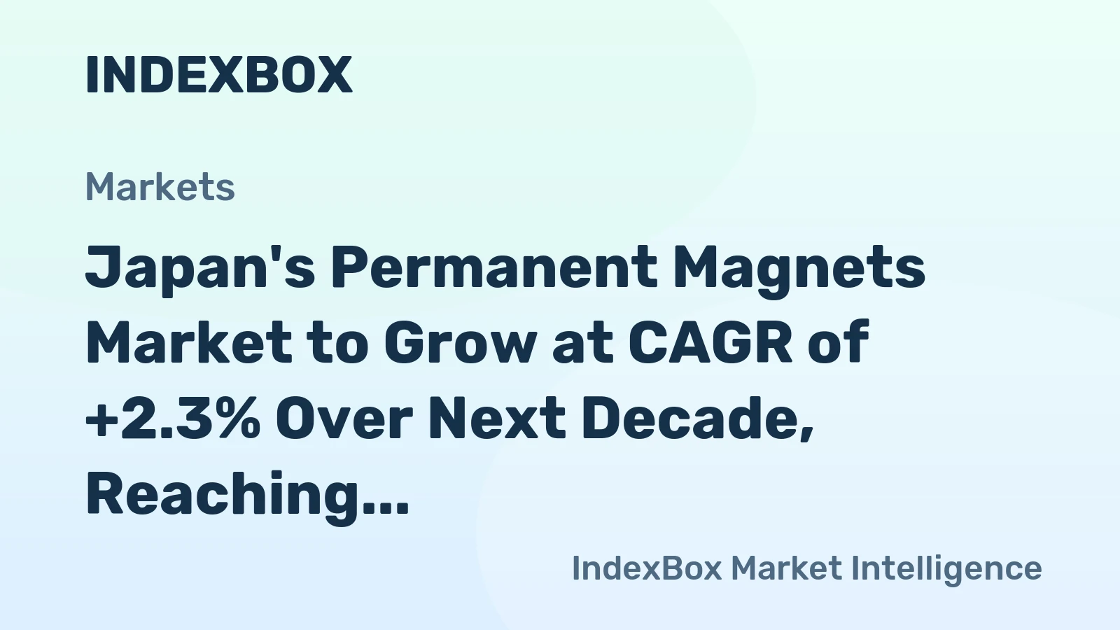 Japan's Permanent Magnets Market to Grow at CAGR of +2.3% Over Next Decade, Reaching $407M by 2035