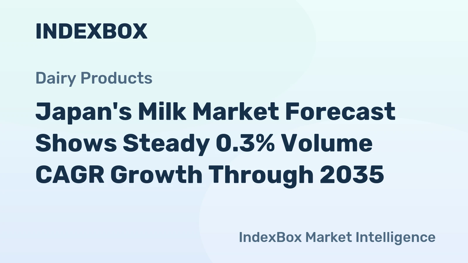 Japan's Milk Market Forecast Shows Steady 0.3% Volume CAGR Growth Through 2035