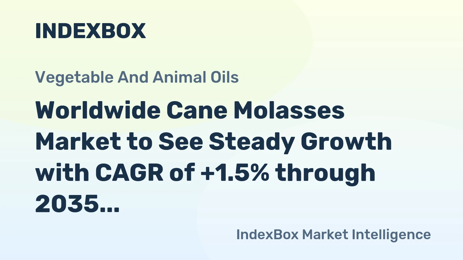 Worldwide Cane Molasses Market to See Steady Growth with CAGR of +1.5% through 2035, Reaching $19.1B