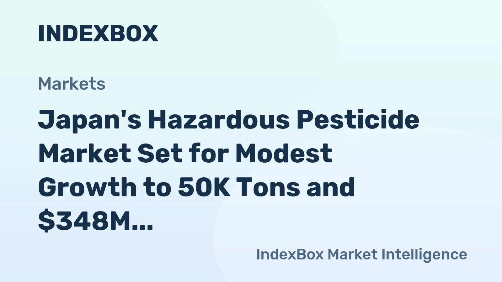Japan's Hazardous Pesticide Market Set for Modest Growth to 50K Tons and $348M by 2035