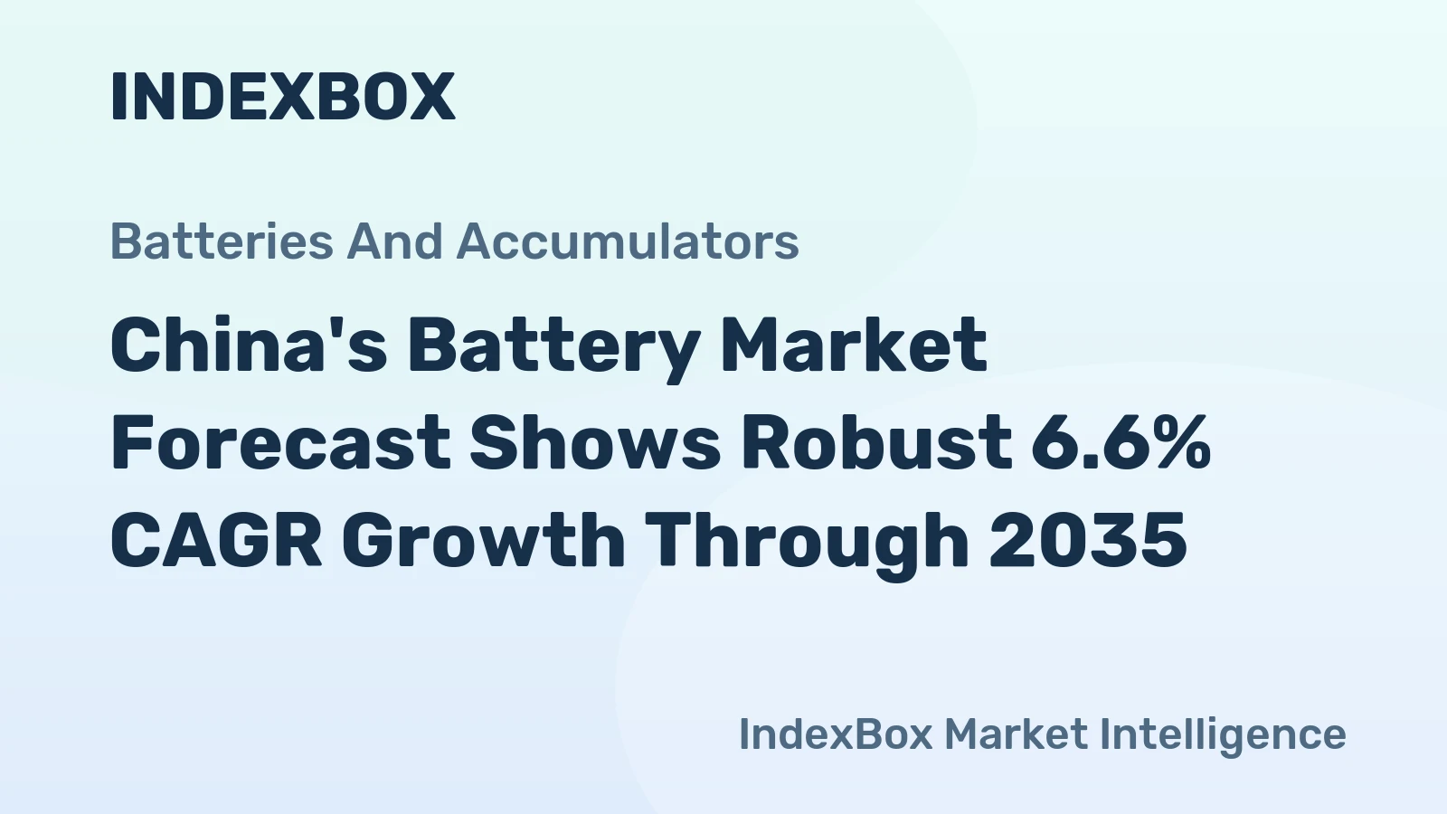 China's Battery Market Forecast Shows Robust 6.6% CAGR Growth Through 2035