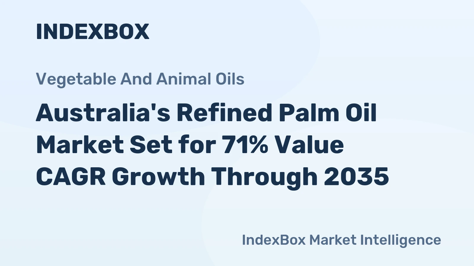 Australia's Refined Palm Oil Market Set for 71% Value CAGR Growth Through 2035