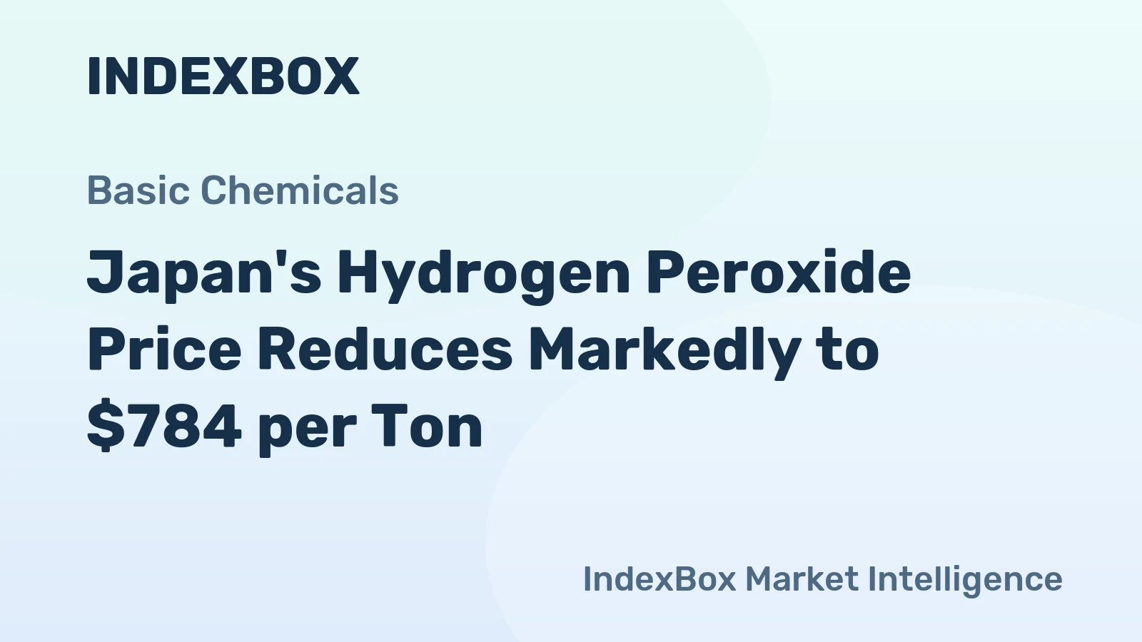 Japan's Hydrogen Peroxide Price Reduces Markedly to $784 per Ton