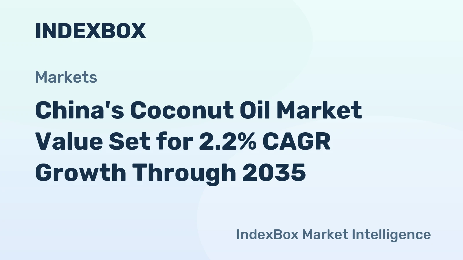 China's Coconut Oil Market Value Set for 2.2% CAGR Growth Through 2035