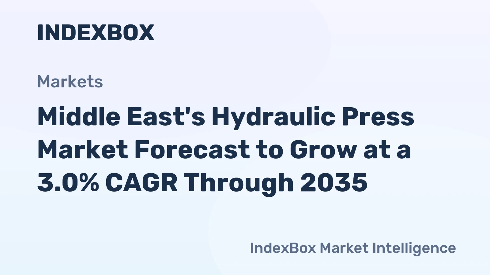 Middle East's Hydraulic Press Market Forecast to Grow at a 3.0% CAGR Through 2035
