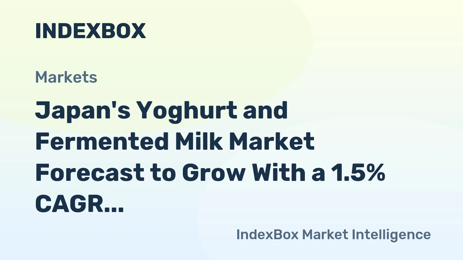 Japan's Yoghurt and Fermented Milk Market Forecast to Grow With a 1.5% CAGR Through 2035