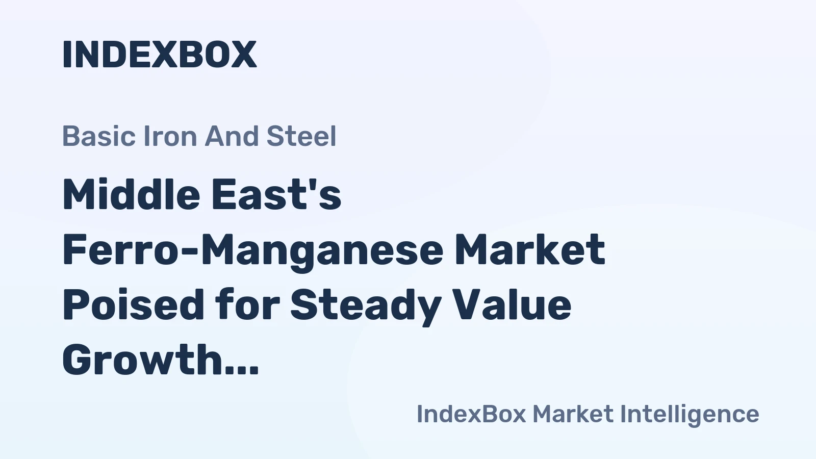 Middle East's Ferro-Manganese Market Poised for Steady Value Growth With 2.2% CAGR Forecast