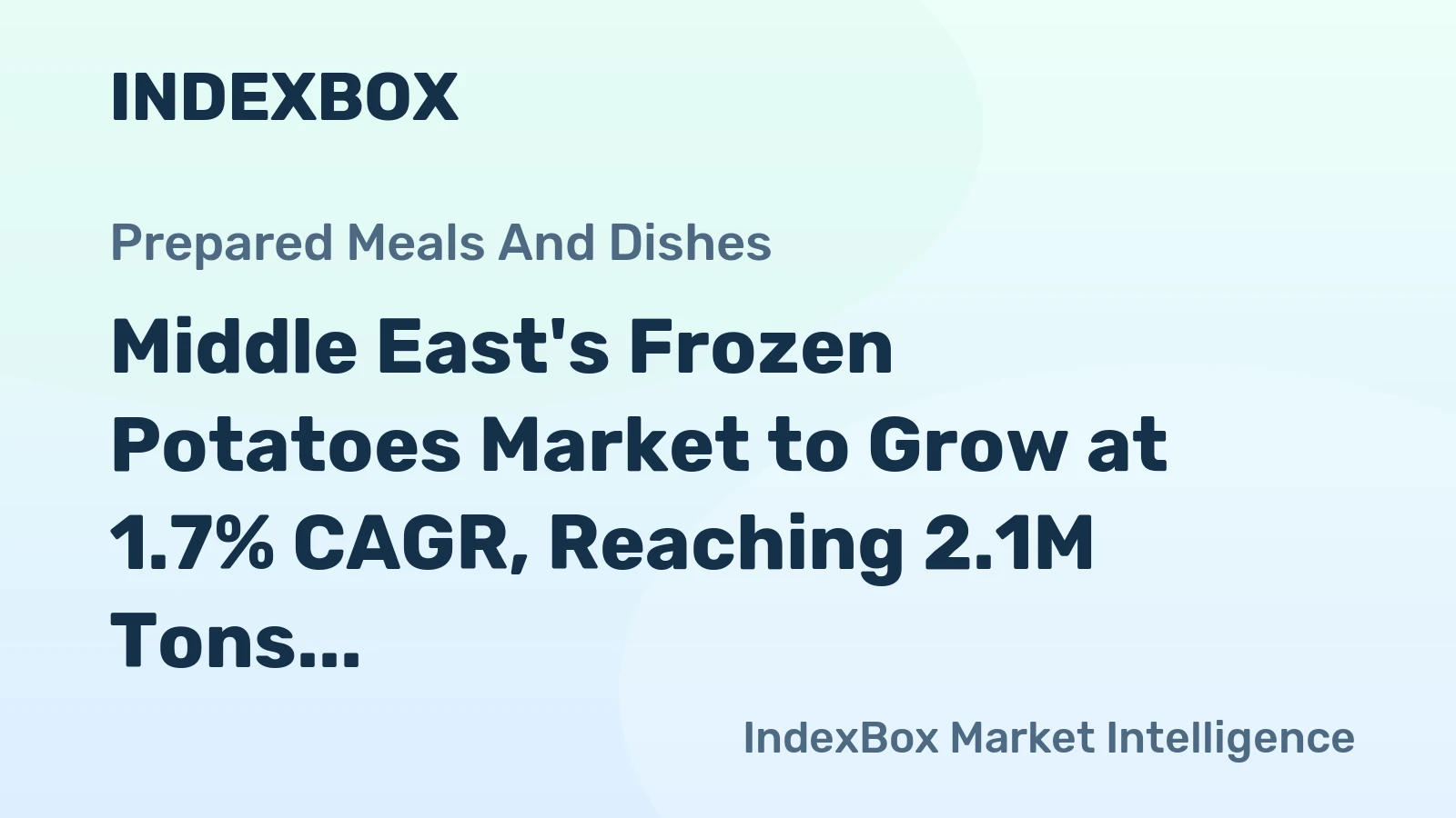Middle East's Frozen Potatoes Market to Grow at 1.7% CAGR, Reaching 2.1M Tons by 2035
