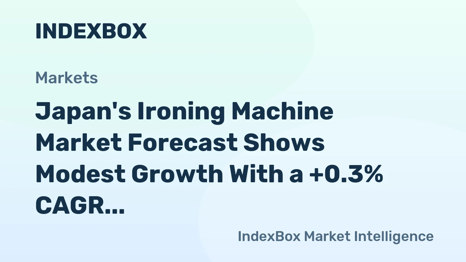 Japan's Ironing Machine Market Forecast Shows Modest Growth With a +0.3% CAGR in Value