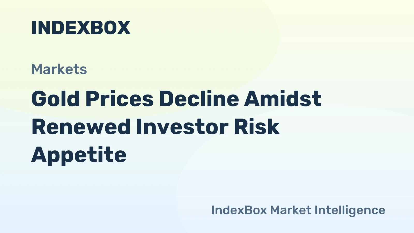 Gold Prices Decline Amidst Renewed Investor Risk Appetite