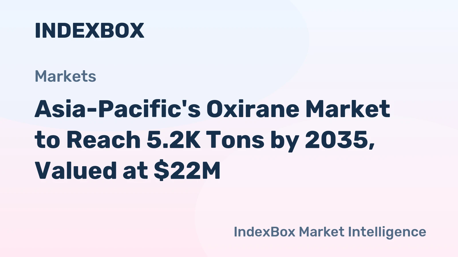 Asia-Pacific's Oxirane Market to Reach 5.2K Tons by 2035, Valued at $22M