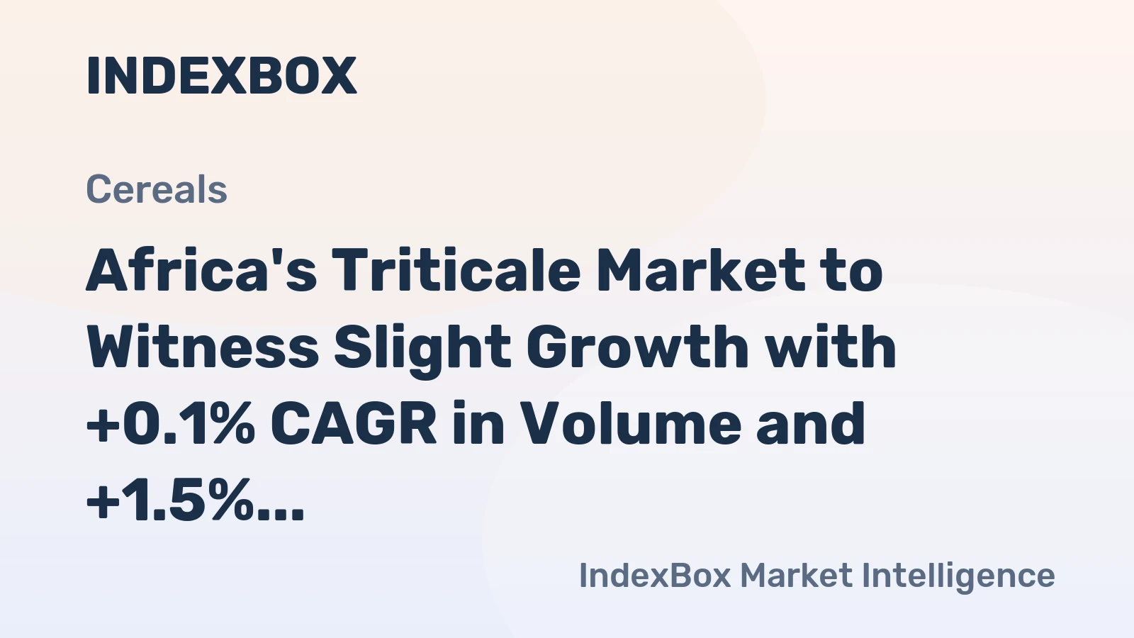 Africa's Triticale Market to Witness Slight Growth with +0.1% CAGR in Volume and +1.5% CAGR in Value from 2024 to 2035