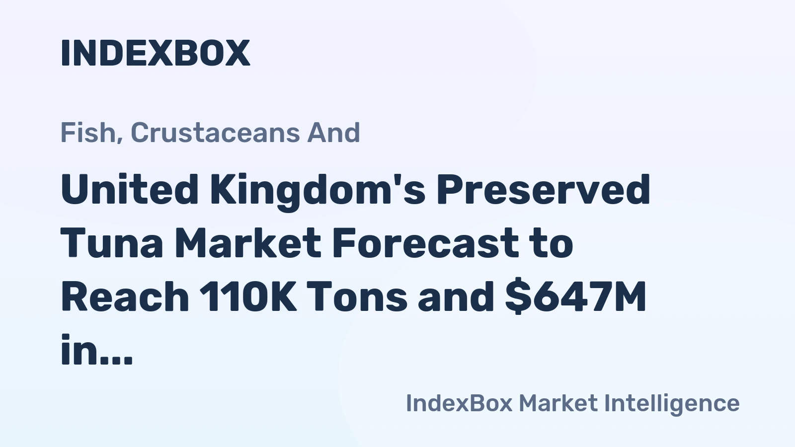 United Kingdom's Preserved Tuna Market Forecast to Reach 110K Tons and $647M in Value