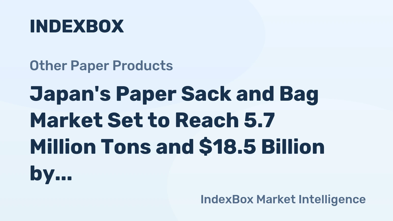 Japan's Paper Sack and Bag Market Set to Reach 5.7 Million Tons and $18.5 Billion by 2035