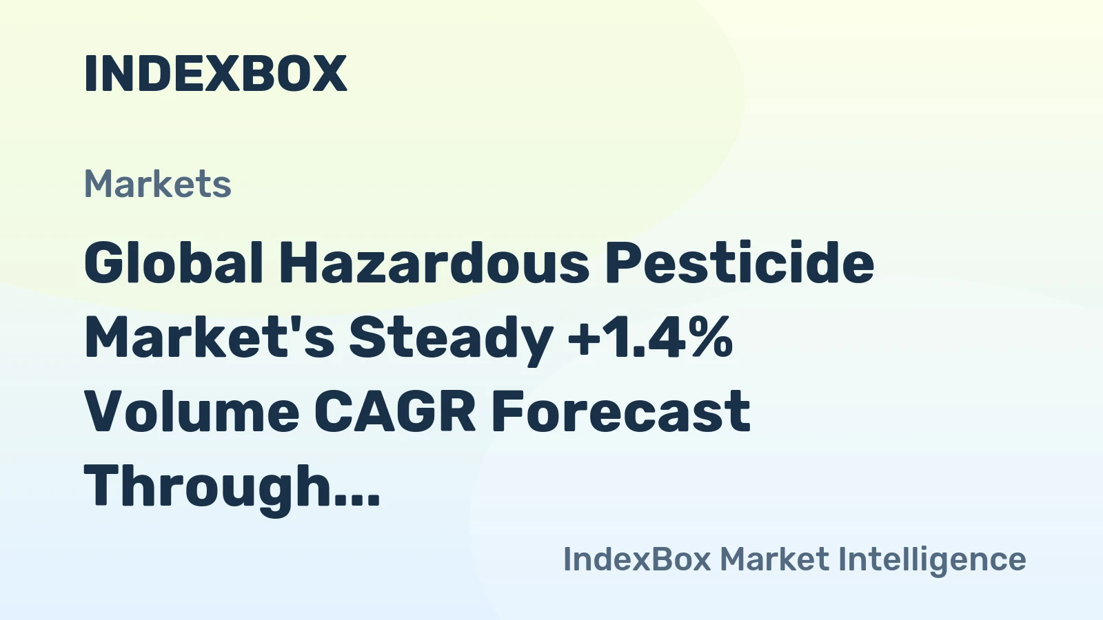 Global Hazardous Pesticide Market's Steady +1.4% Volume CAGR Forecast Through 2035