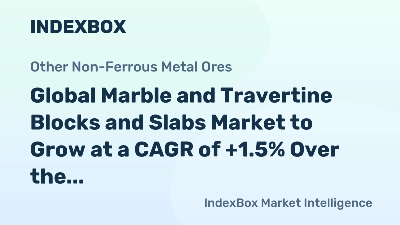 Global Marble and Travertine Blocks and Slabs Market to Grow at a CAGR of +1.5% Over the Next Decade