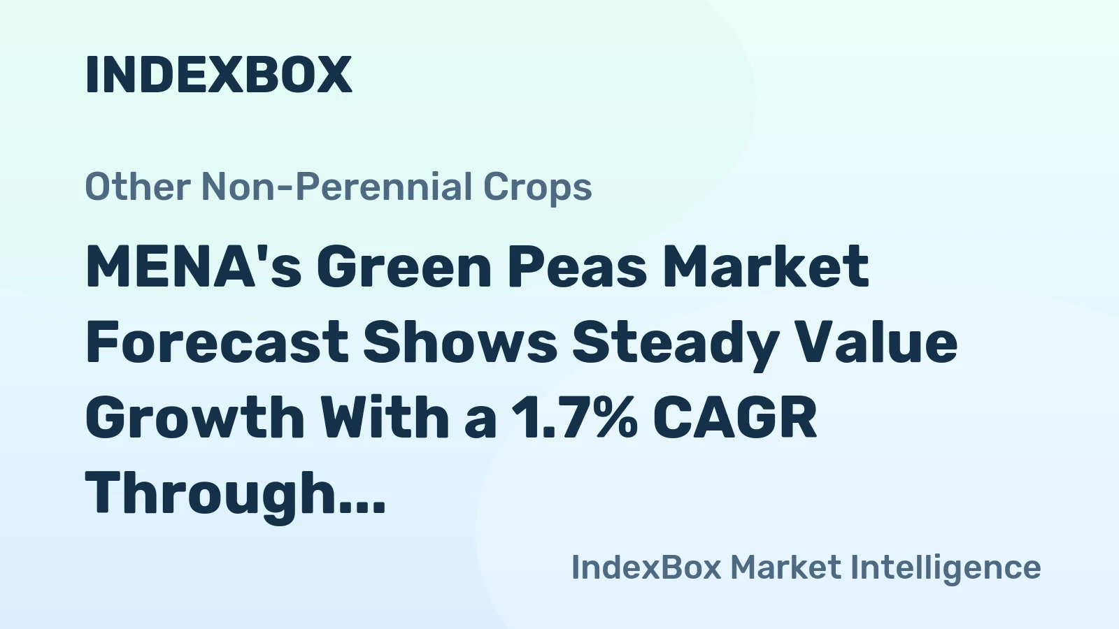 MENA's Green Peas Market Forecast Shows Steady Value Growth With a 1.7% CAGR Through 2035