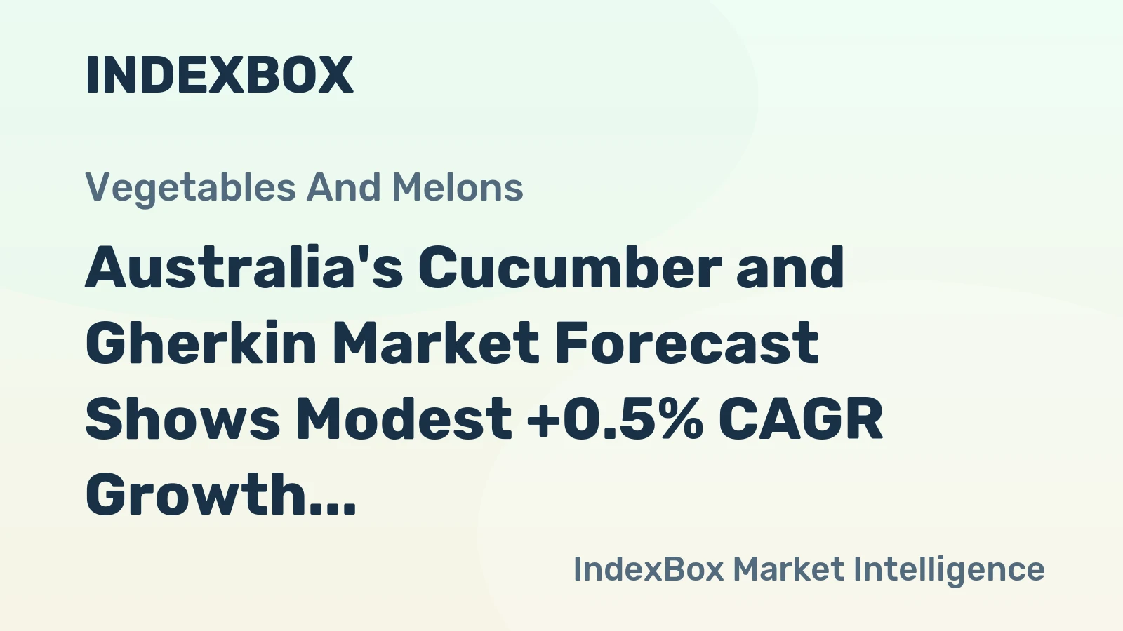 Australia's Cucumber and Gherkin Market Forecast Shows Modest +0.5% CAGR Growth Through 2035