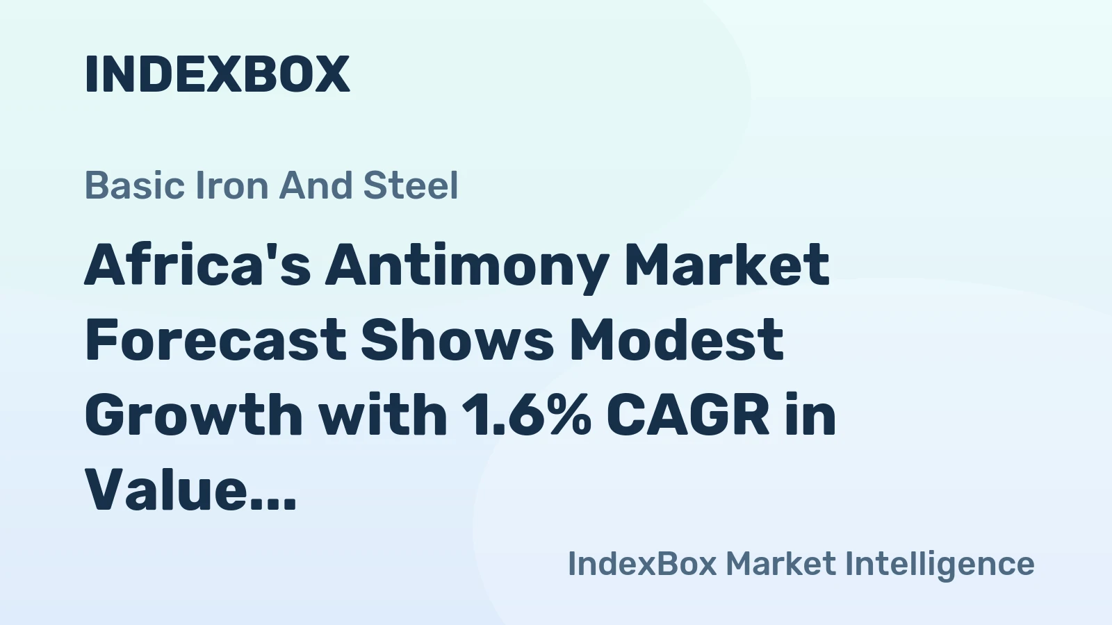 Africa's Antimony Market Forecast Shows Modest Growth with 1.6% CAGR in Value Through 2035